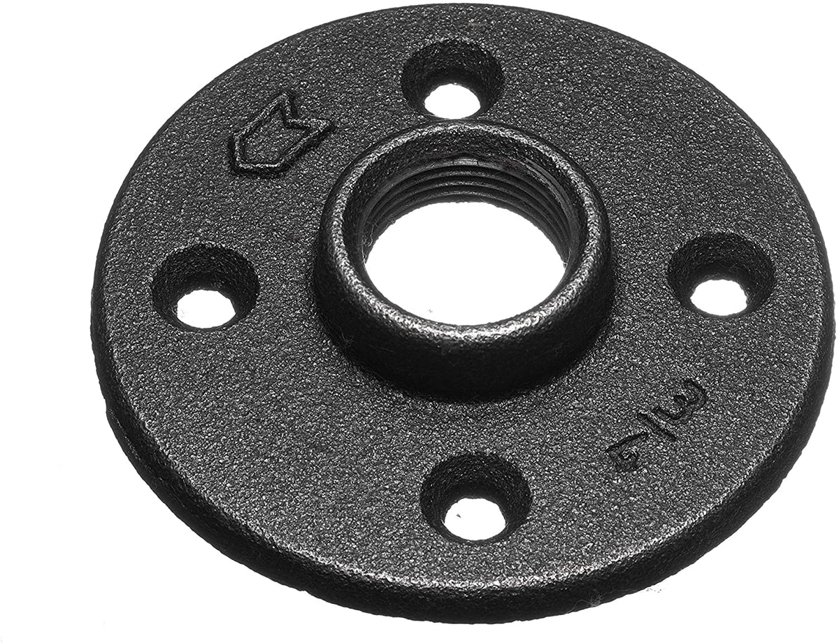 1/2" Black Floor Flange For Pipe Furniture - Premium – Ironwerks Designs