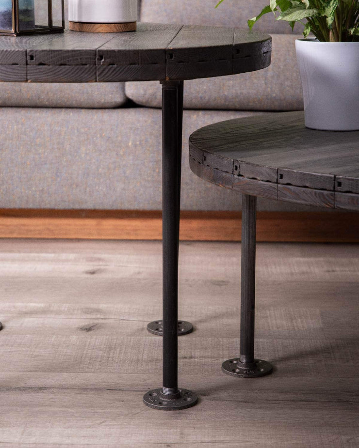 Set of Four Black Iron Industrial Pipe Table Legs Office & Home Decor ...